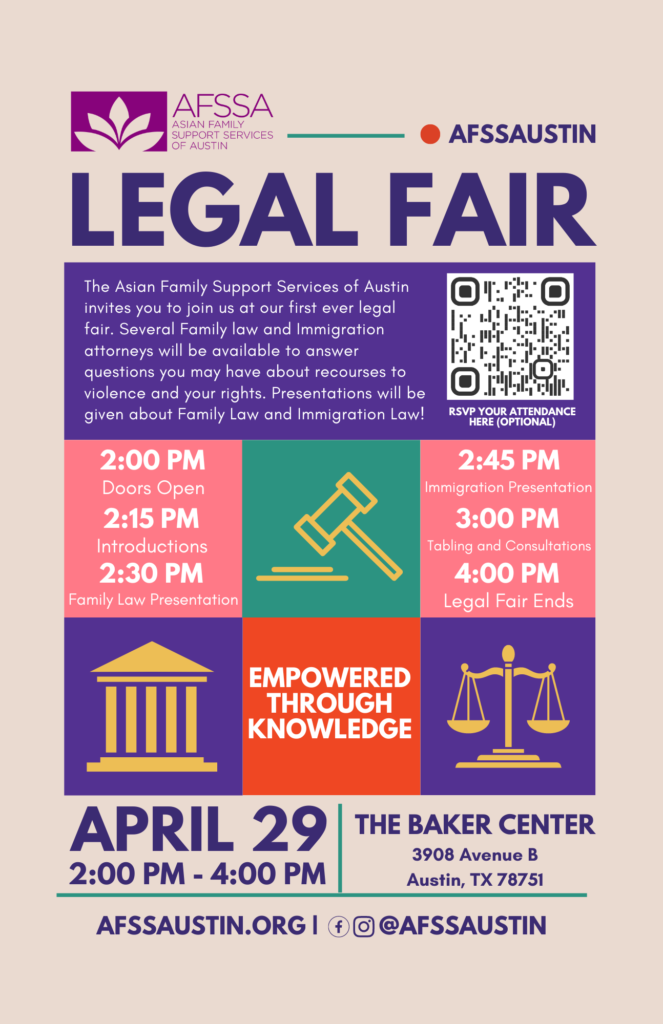AFSSA Legal Fair - Asian Family Support Services of Austin (AFSSA)